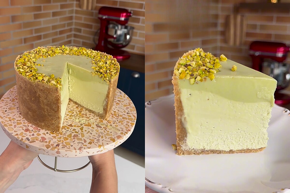 Torta mousse de pistache, uma delícia para esse final de ano